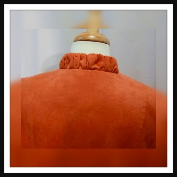 Tan Jay | Jackets & Coats | Tan Jay Size 6w Orange Faux Suede Jacket ...